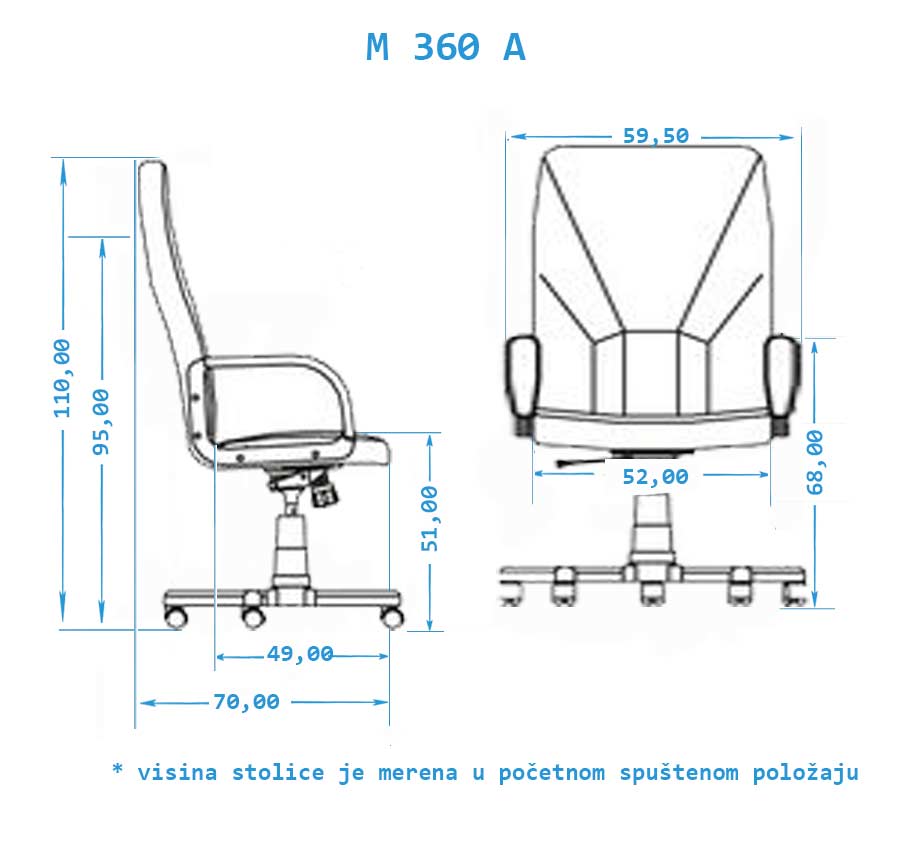 Radna fotelja M 360AE - Modrulj