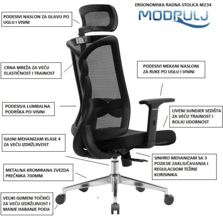 Ergonomske stolice Beograd i Novi Sad-Ergonomske stolice - Modrulj